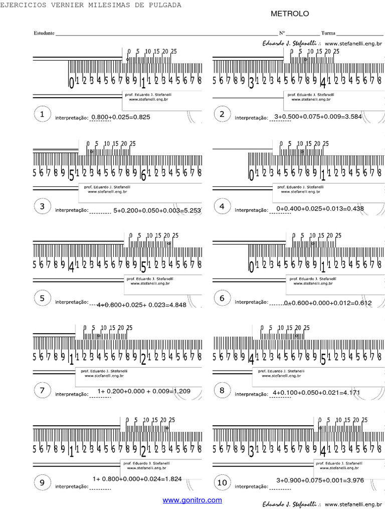 Clase 3 - Ejercicio Vernier Pulgada-Milesimal | PDF