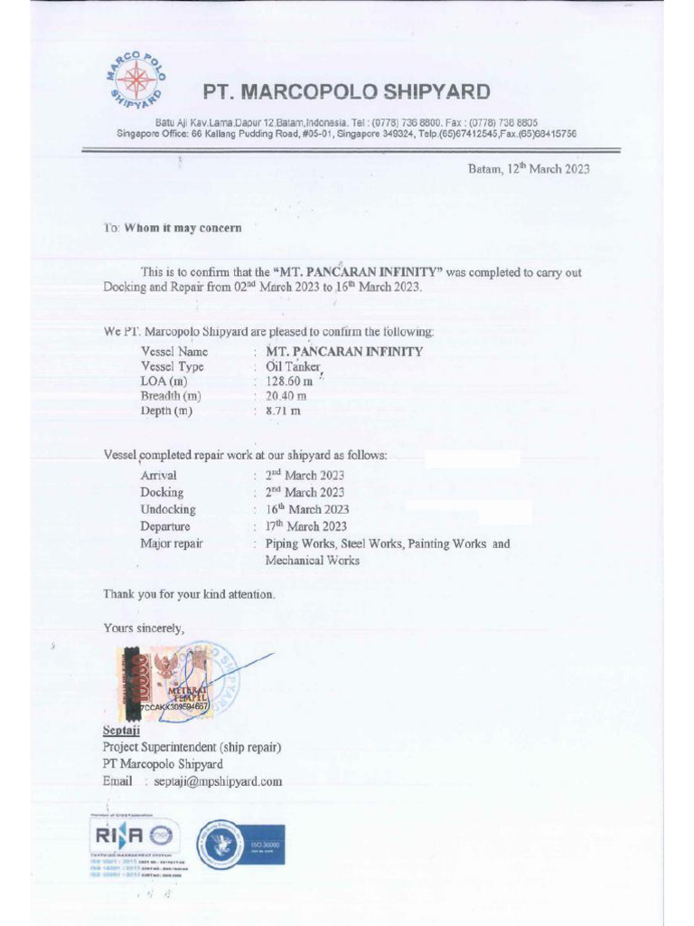 Statement Docking | PDF