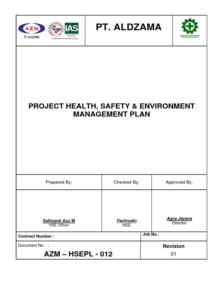 AZM-HSE-PSM-012 Project Safety Management Plan | Download Free PDF ...