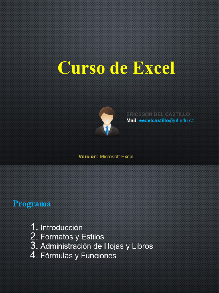 Curso Excel Basico Unidad 1 Introduccion | PDF | Microsoft Excel | Hoja de cálculo
