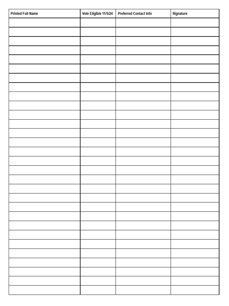 Petition Signature Sheet | PDF | Politics