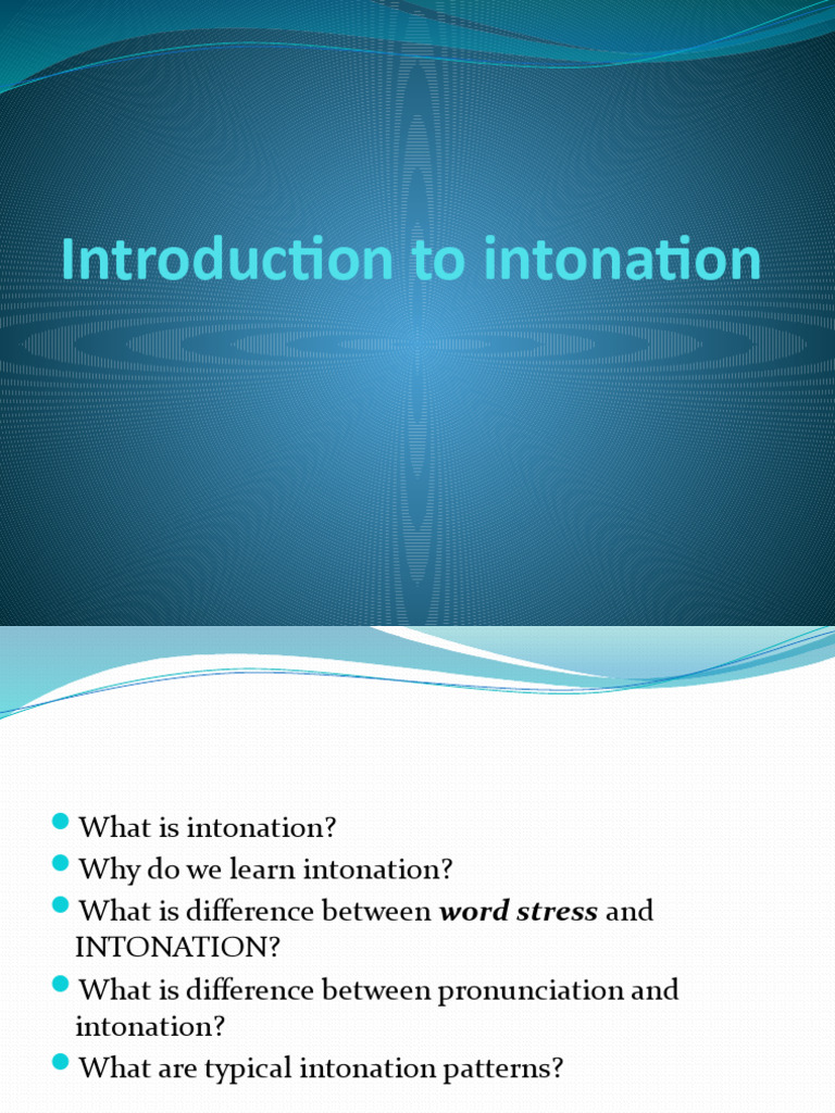 Introduction To Intonation | PDF