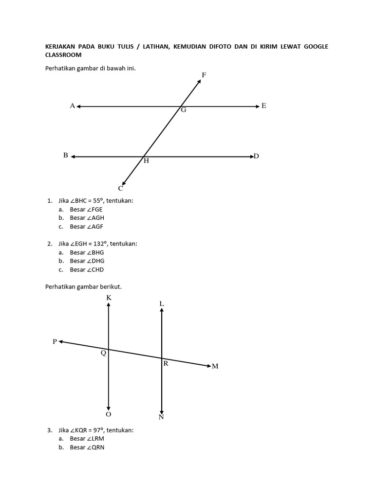 5.2 Garis Dan Sudut 2 (Latihan) | PDF