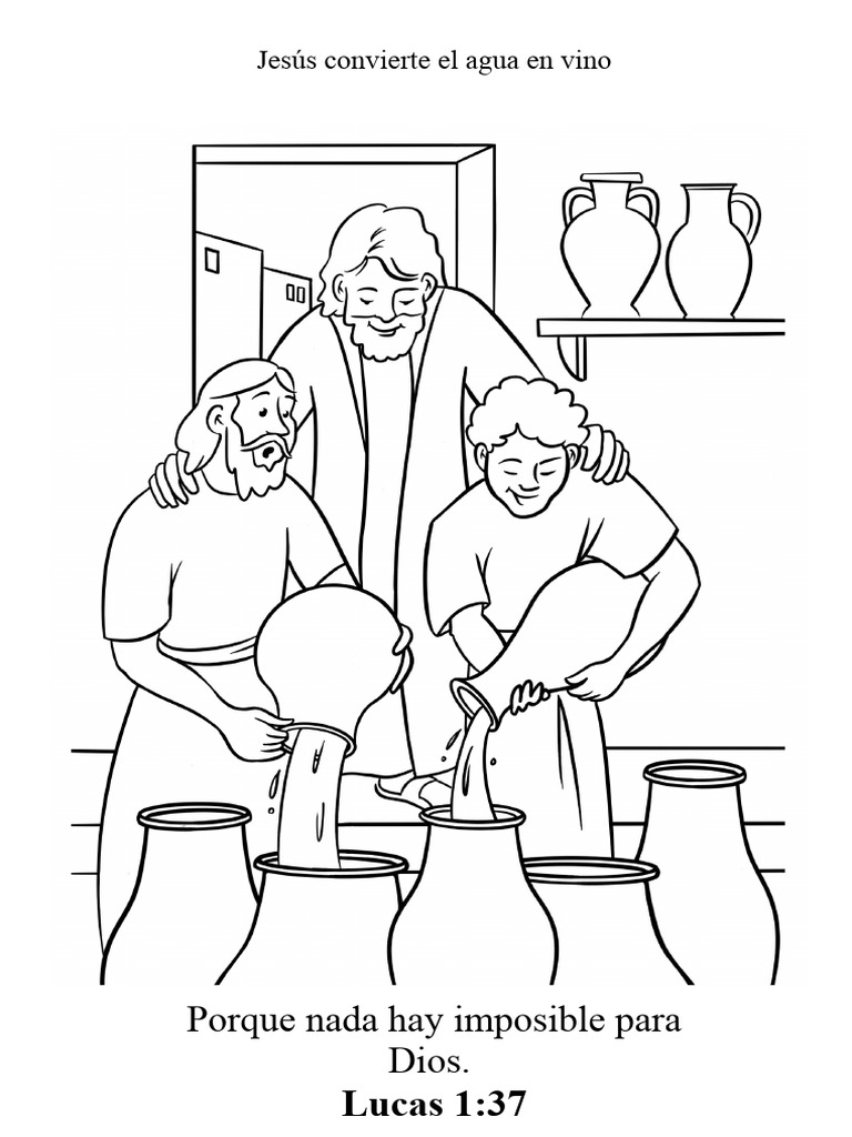 Ficha De Aula Jesús Convierte El Agua En Vino Pdf