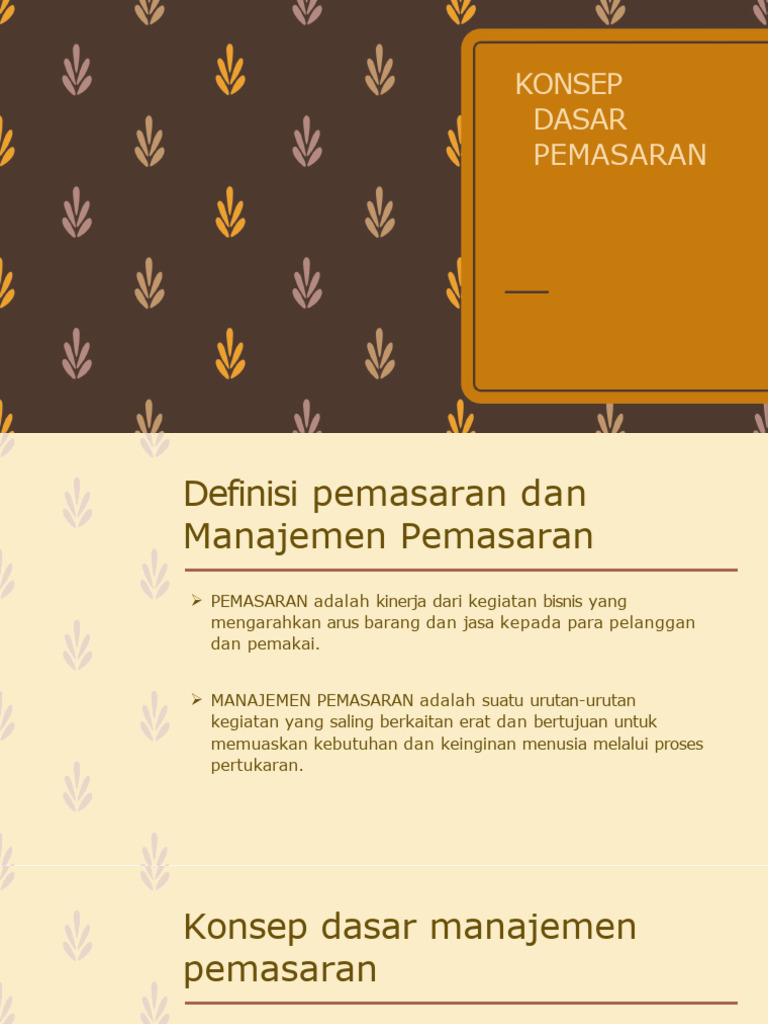 1 Konsep-Dasar-Pemasaran | PDF