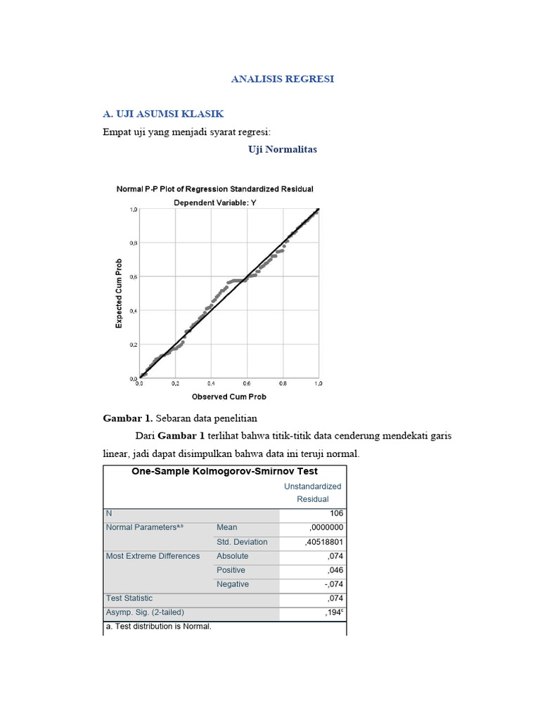 Analisis Regresi: Uji Asumsi dan Statistik | PDF