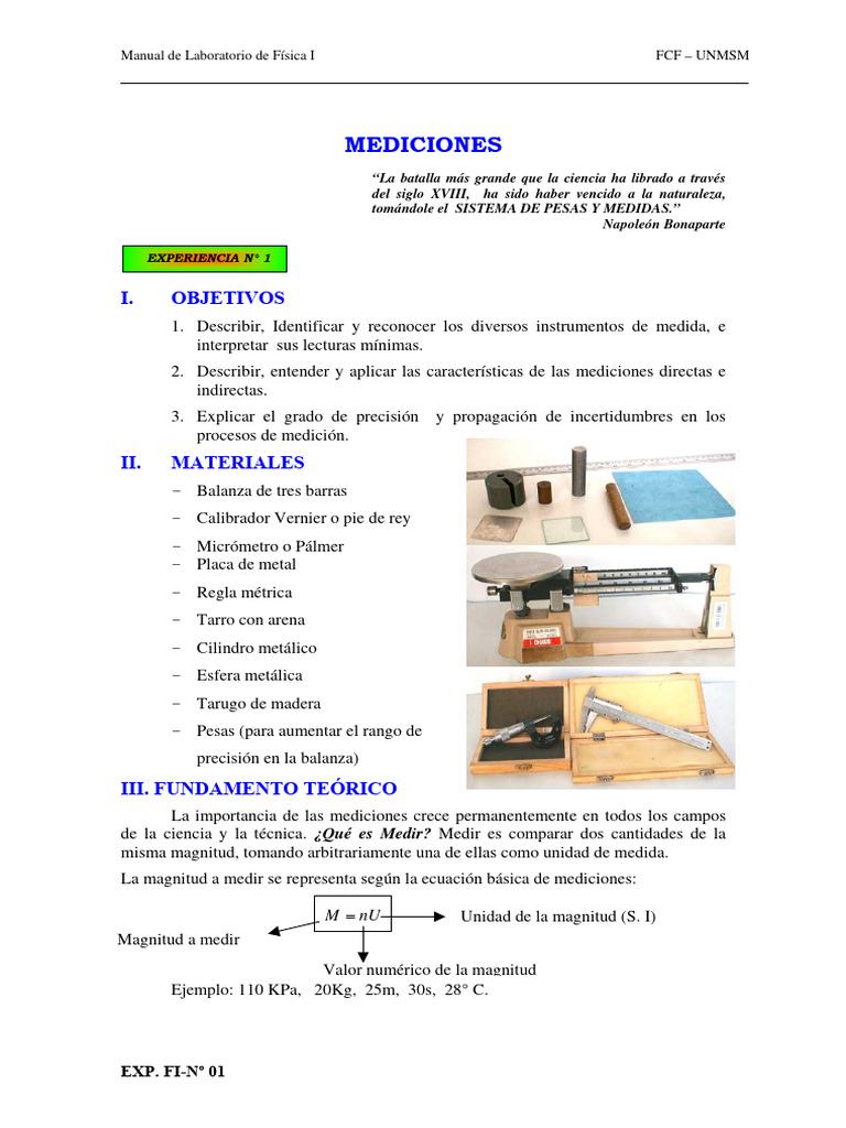 Guia de Laboratorio Fisica I | PDF | Medición | Metrología