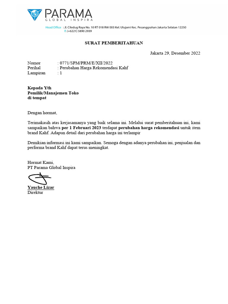 SPM Perubahan Harga Parama Kahf MT-merged | PDF
