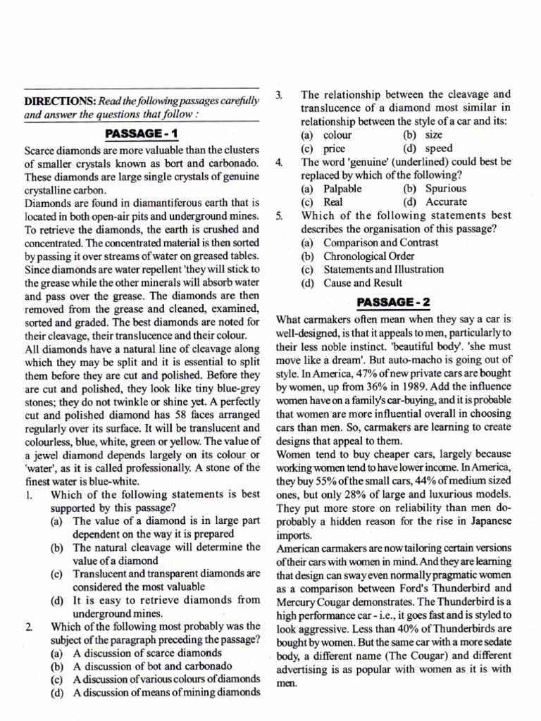 Reading Comprehension Passages | PDF