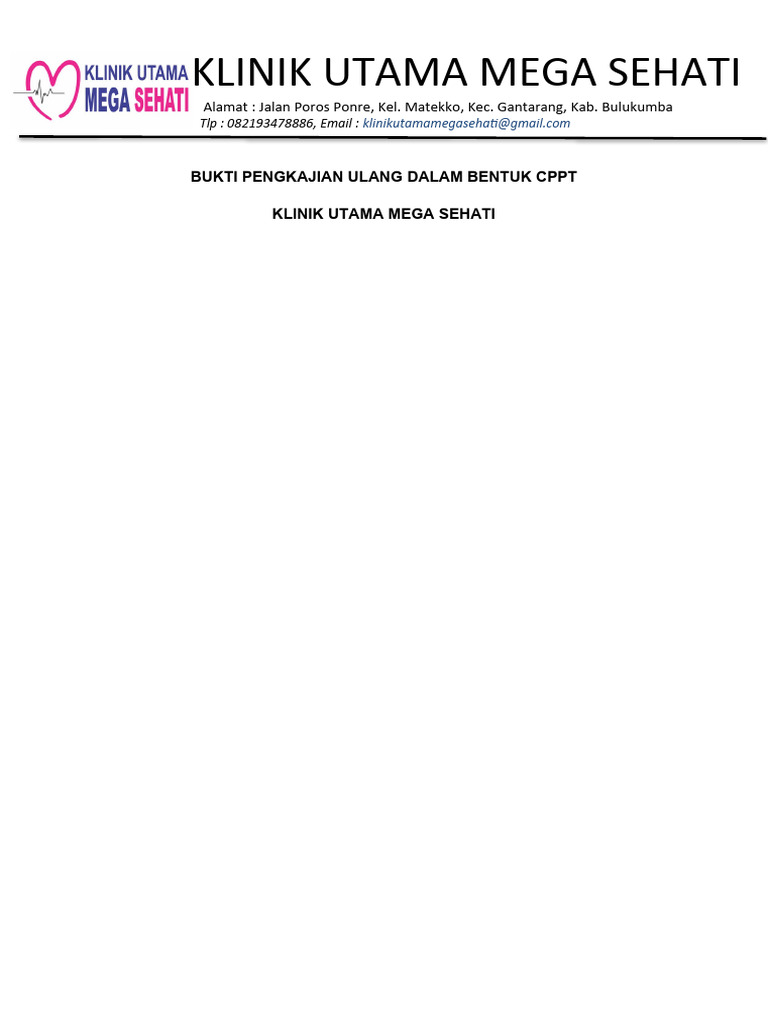 Bukti Pengkajian Ulang Dalam Bentuk Cppt Pdf
