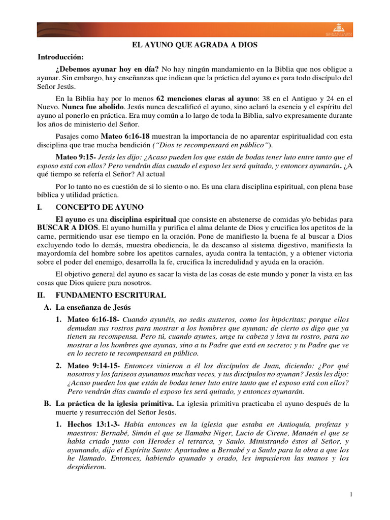 El Ayuno que Agrada a Dios | PDF