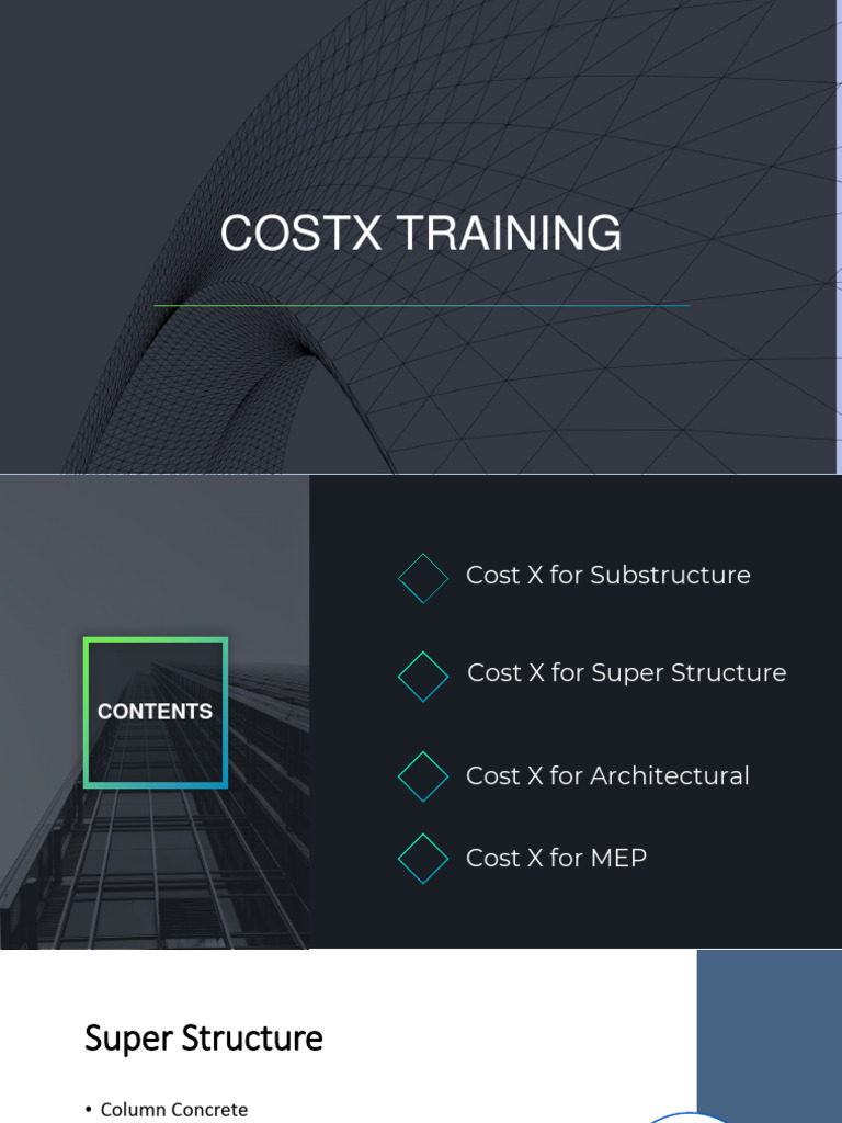 CostX Software Training Guide | PDF | Concrete | Length