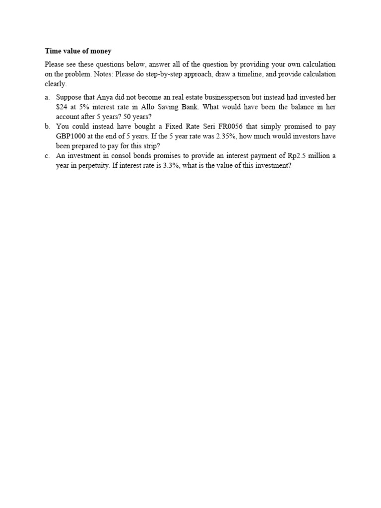 Time Value of Money Assignment | PDF