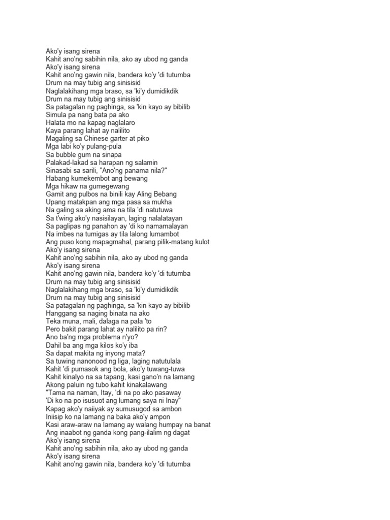 Sirena Lyrics | PDF