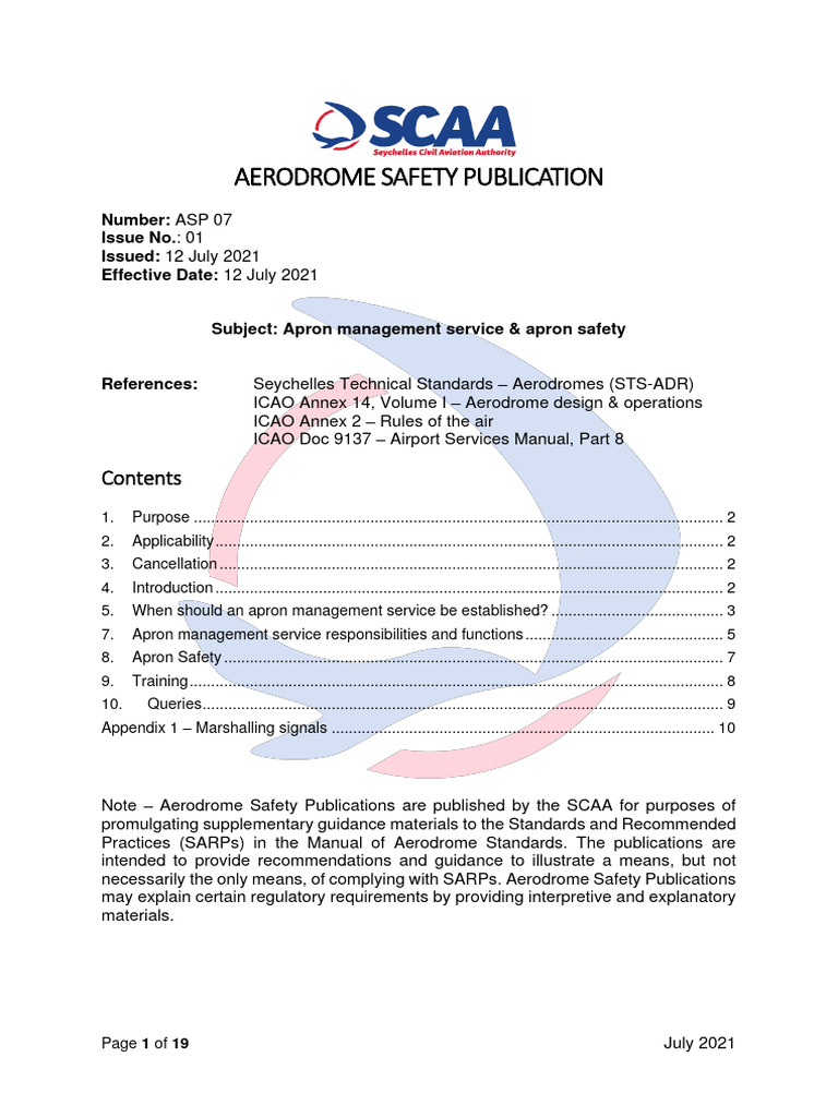 ASP 07 - Apron Management Service & Apron Safety | PDF