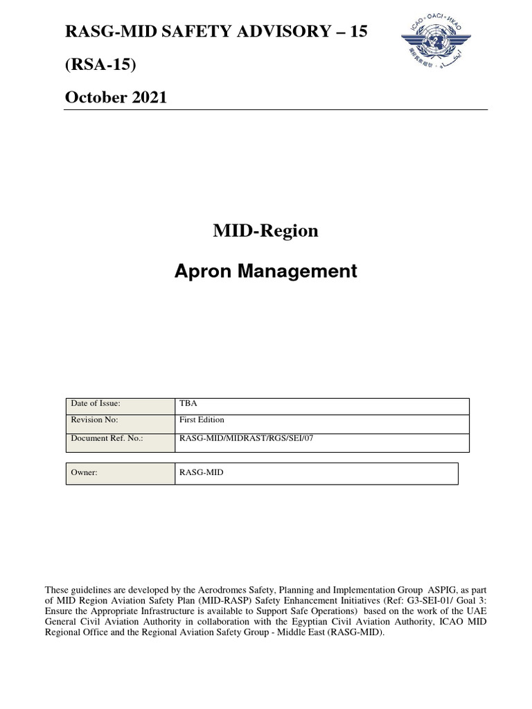RSA-15 - Apron Management | PDF | Risk | Air Traffic Control