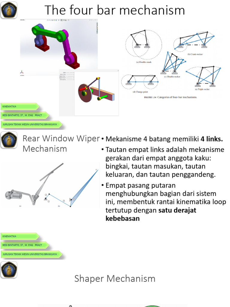 Kinematika 3 (the Four Bar Mechanism) | PDF