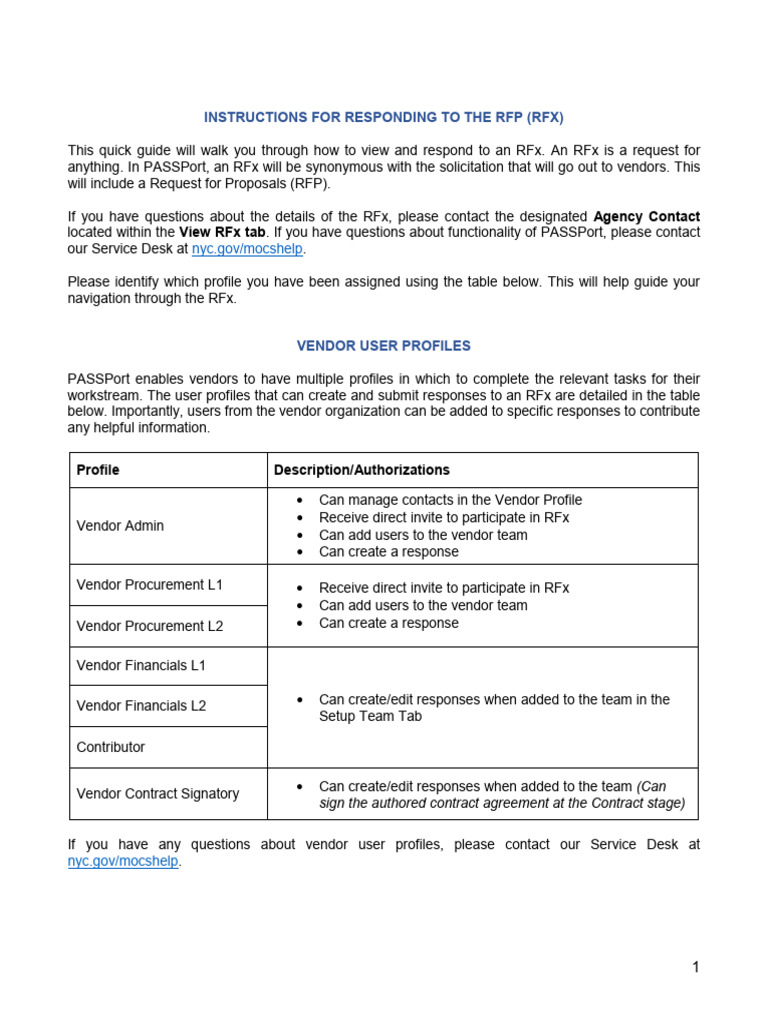 02 - Instructions For Responding To The RFX | PDF | Request For ...