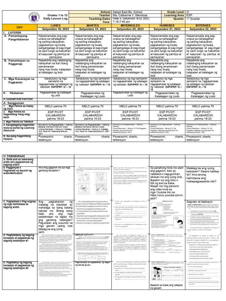 Dll-Esp-Q1-Week 4 | PDF