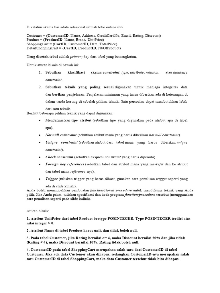 PR Constraint Inegrity | PDF