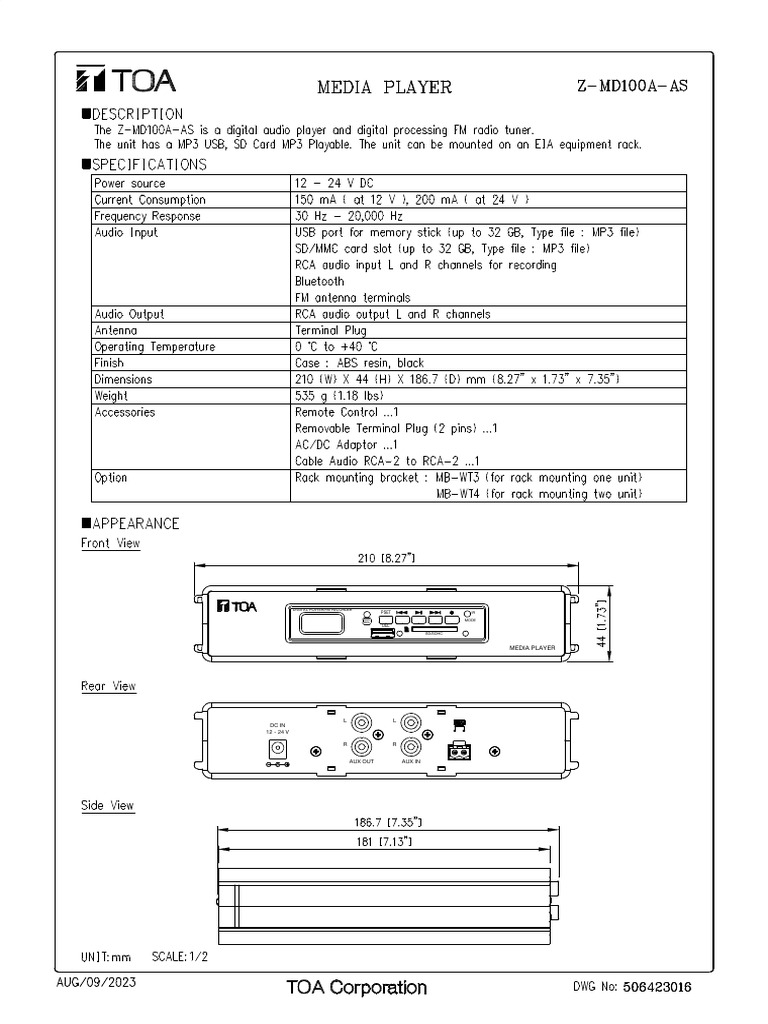 Yamaha RX V430 Specifications | PDF