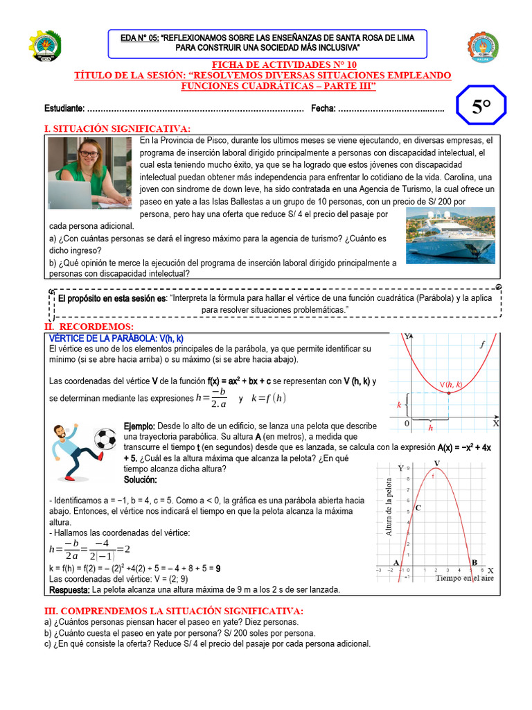 Solucion Ficha 10 - 5to - Eda5 | PDF