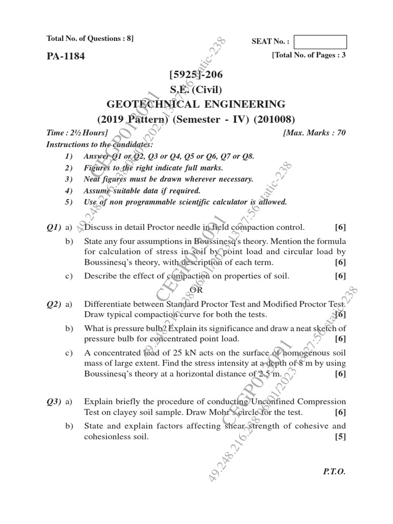 Geotech 1 | PDF | Applied And Interdisciplinary Physics | Continuum Mechanics