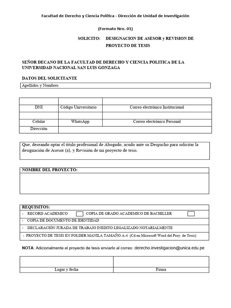 Formato Solicitud | PDF