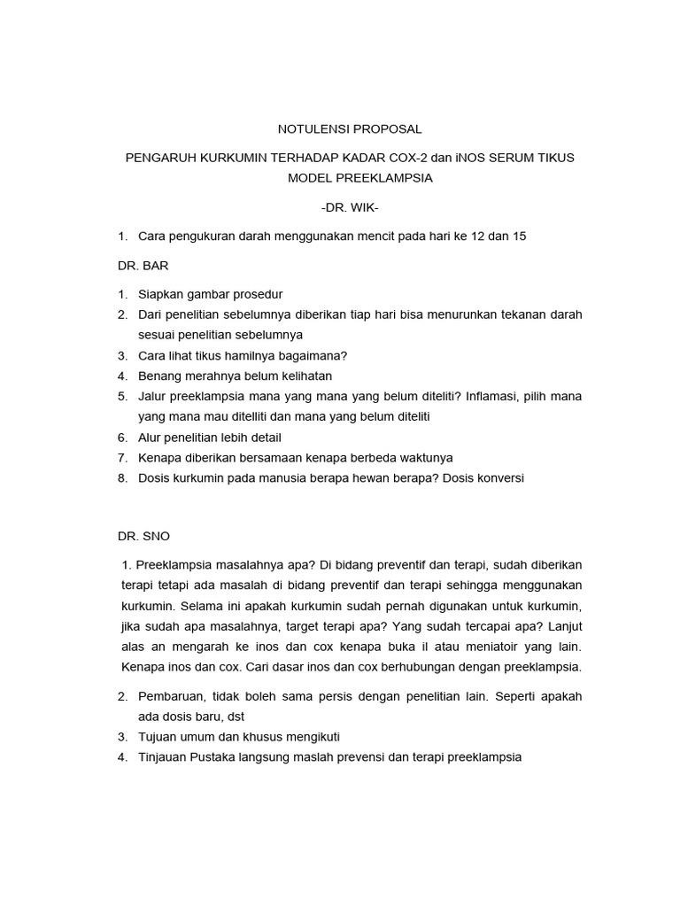 Notulensi Proposal Pak Wik | PDF