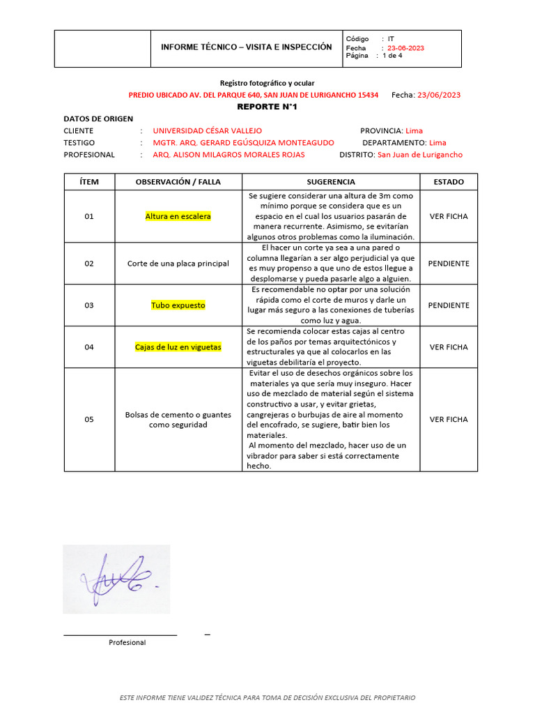 Informe Técnico 1_Ejemplo | PDF