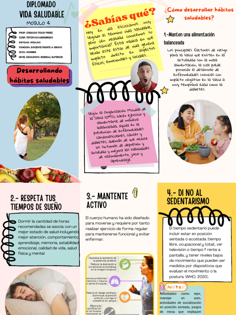 Tríptico Hábitos Saludables | PDF