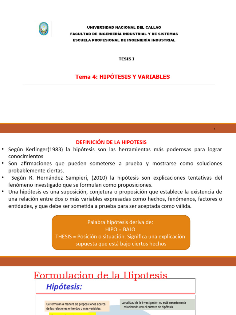 Formulación y Características de Hipótesis | PDF | Hipótesis ...