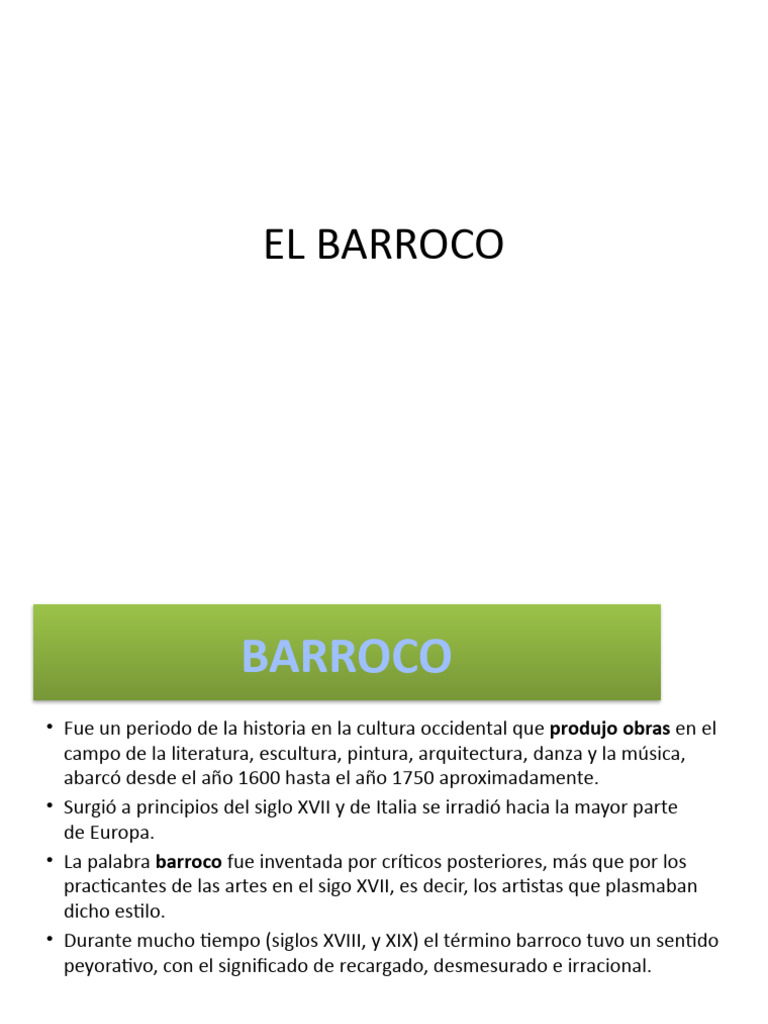 El Barroco | PDF | Barroco