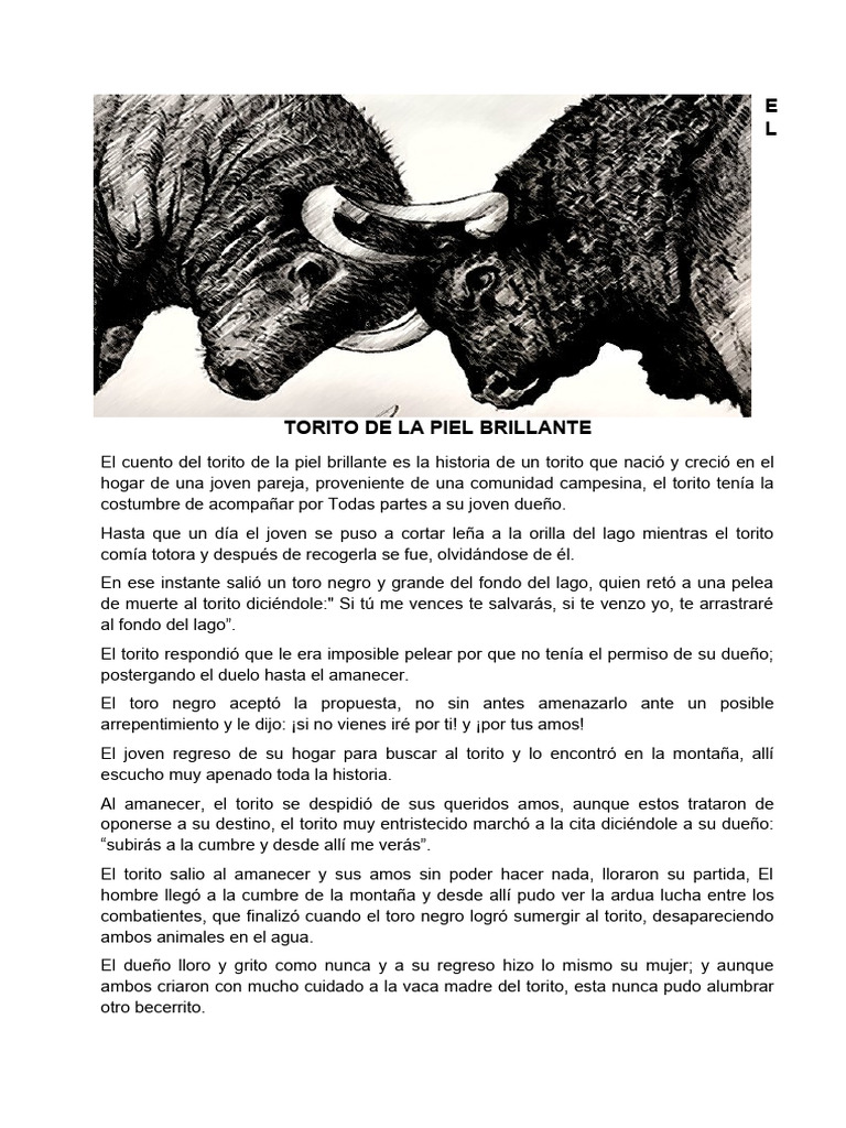 El Torito de La Piel Brillante Cuento | PDF | Novela negra, policíaca y suspenso | Ficción general