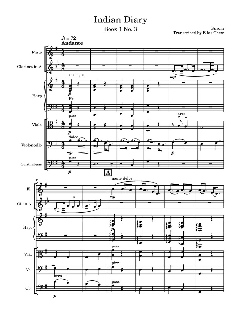 Busoni-Elias - Indian Diary - Full - Score - and - Parts | PDF | String ...