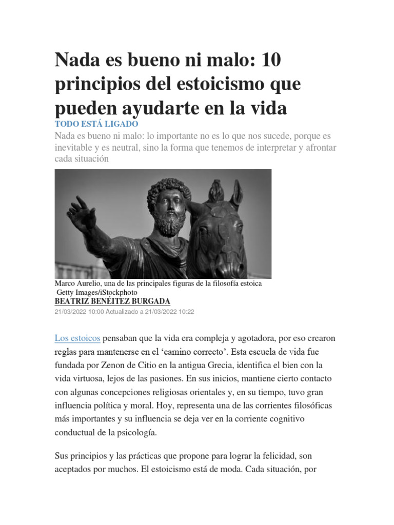 10 Principios Del Estoicismo | PDF | Estoicismo | Sicología