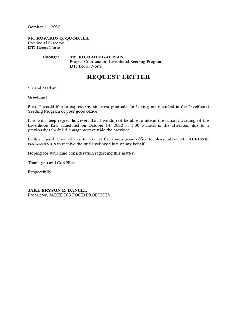 Authorization Letter - Jerome | PDF