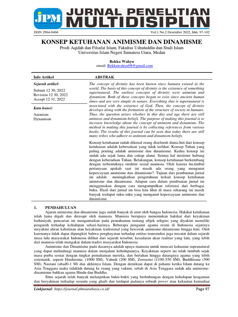 97-102 Konsep Ketuhanan Animisme Dan Dinamisme | PDF | Agama ...