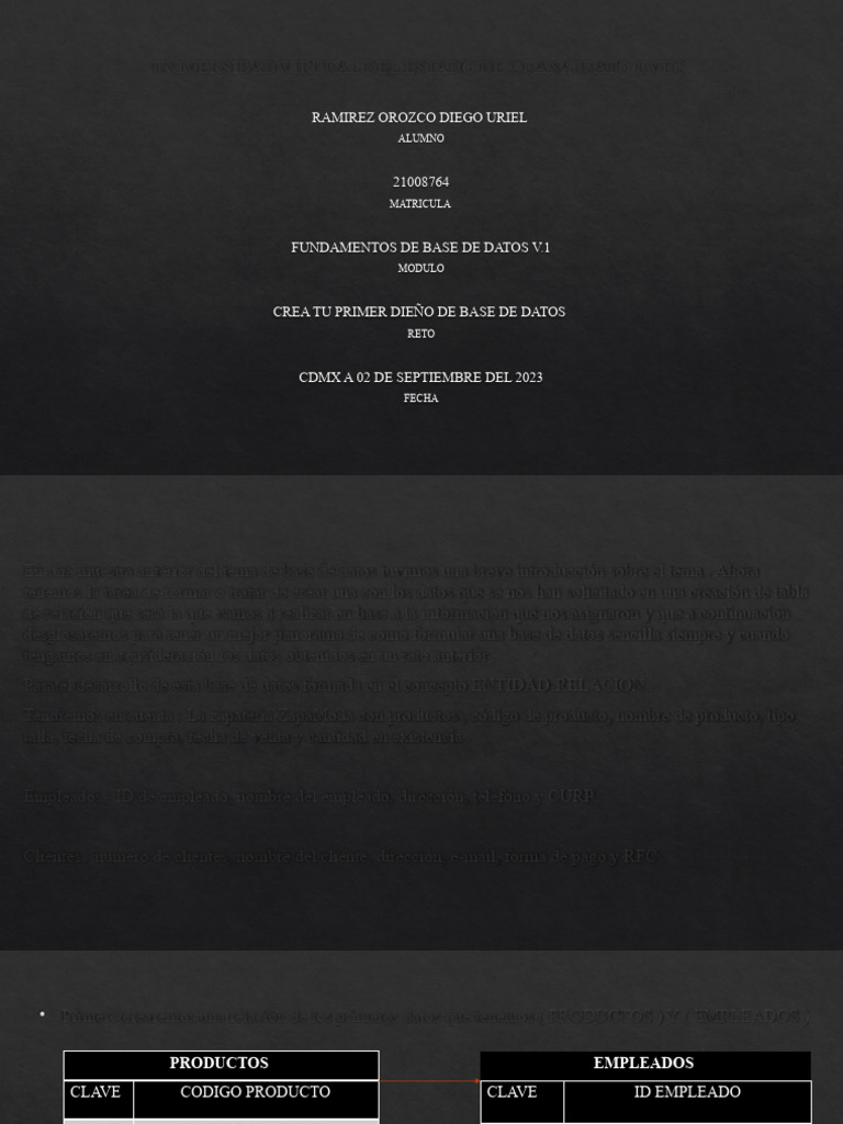 Ramirez Uriel r3 U2 | PDF | Bases de datos | Ciencias de la Información