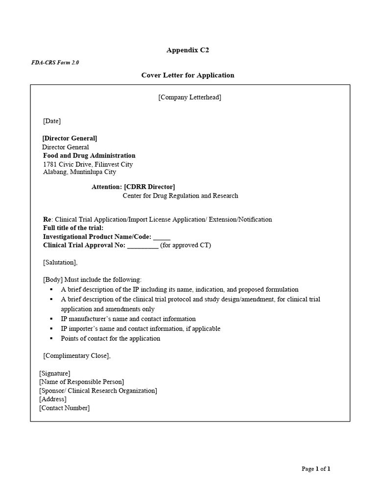 Appendix C2 Cover Letter (1) | PDF