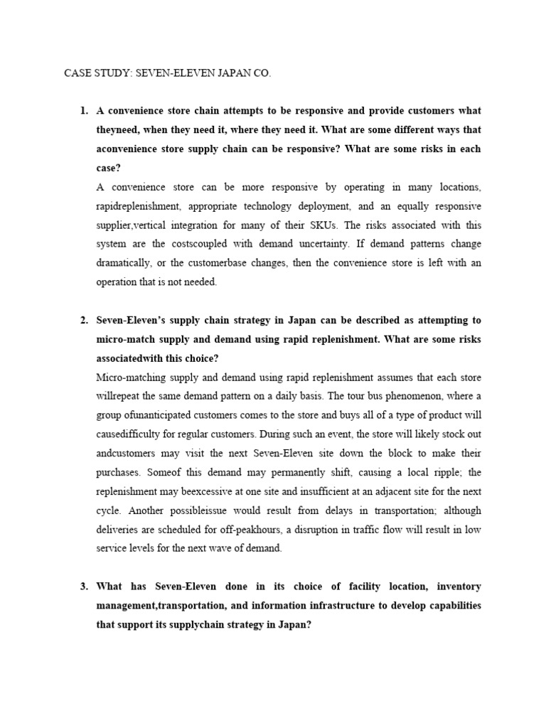 Case Study | PDF | Supply Chain | Transport