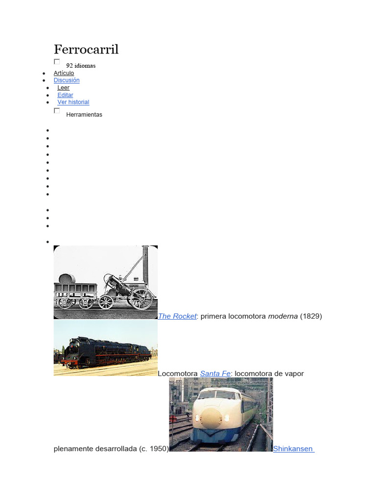 Ferrocarril | PDF | Transporte ferroviario | Infraestructura de transporte