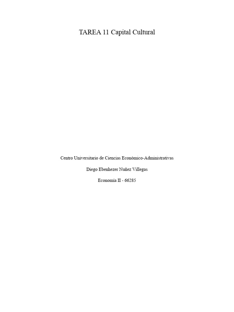 Tarea 11 Capital Cultural | PDF