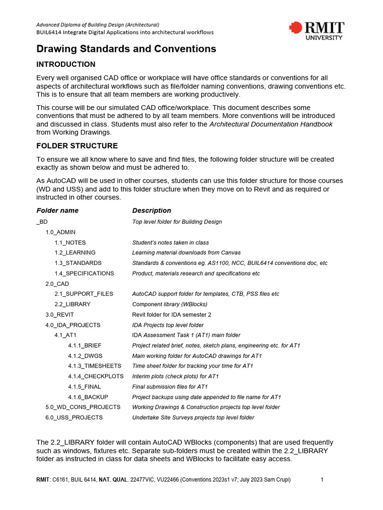 BUIL6414-Conventions 2023 s1 | PDF | Color | Auto Cad