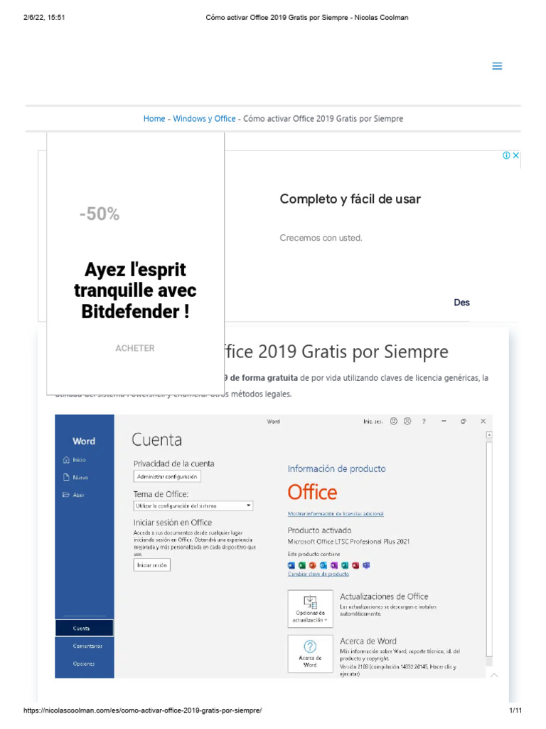 Cómo Activar Office 2019 Gratis Por Siempre | PDF | Microsoft Office ... Cómo Activar Office 2019 Gratis Por Siempre | PDF | Microsoft Office ...