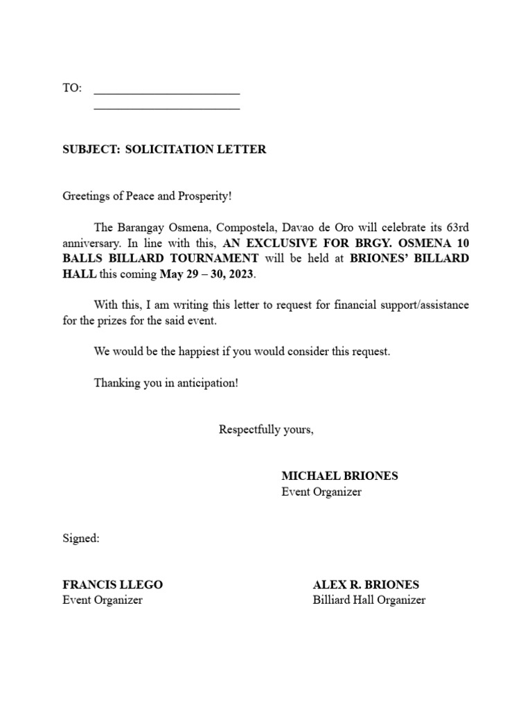 Solicitation Letter | PDF