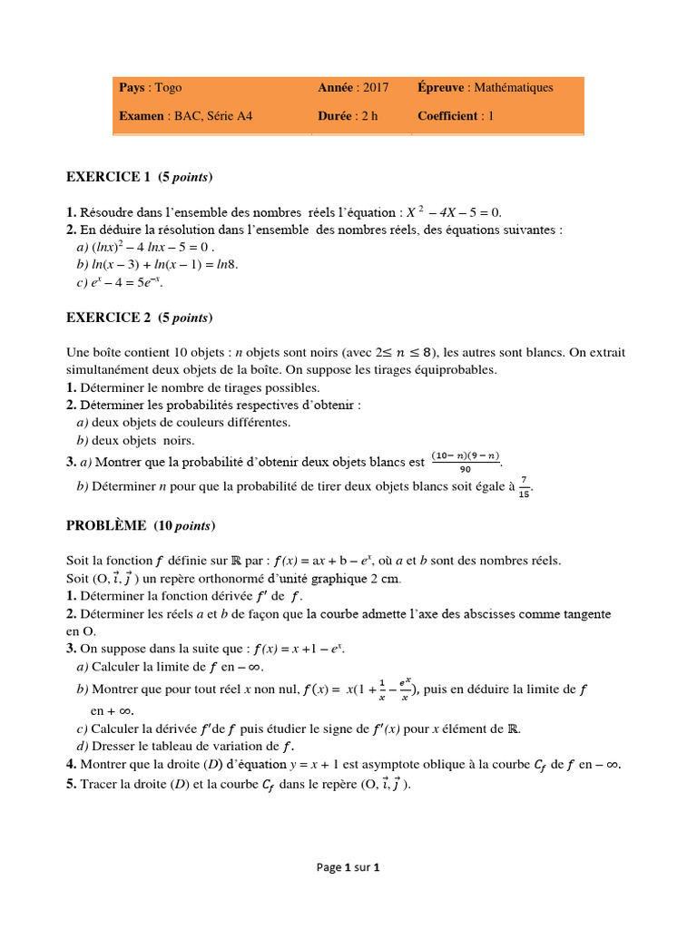 Bac A Math 2017 | PDF | Sciences et mathématiques | Ordinateurs