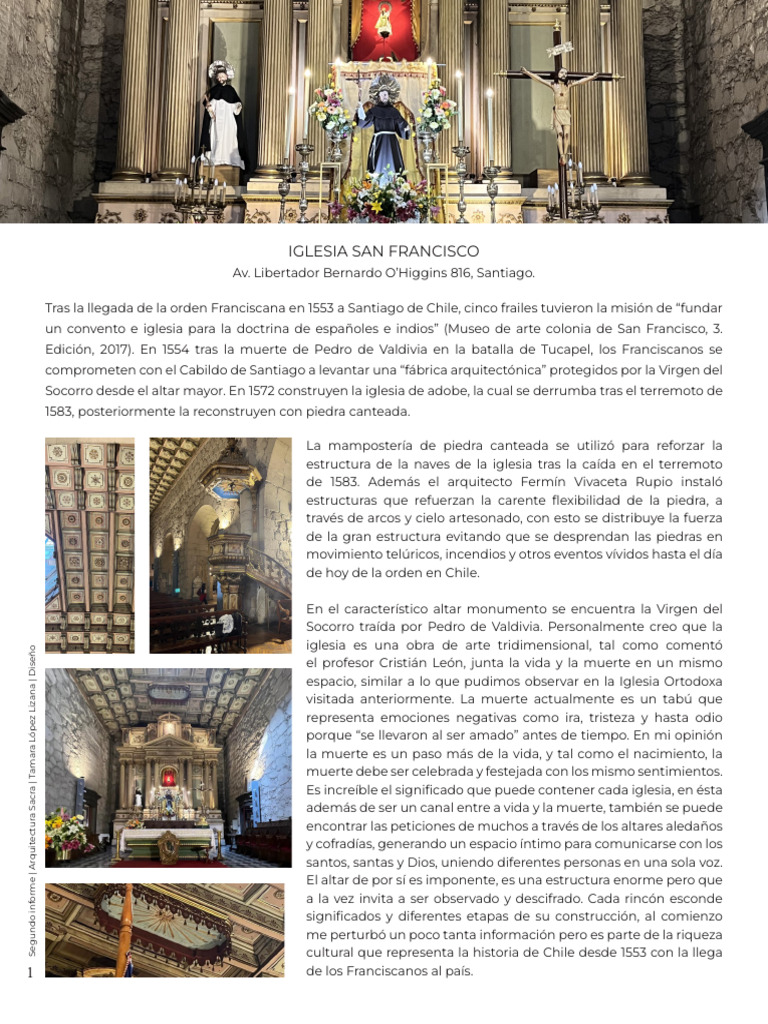 Informe Iglesia | PDF | Francisco de Asís | Iglesia (edificio)