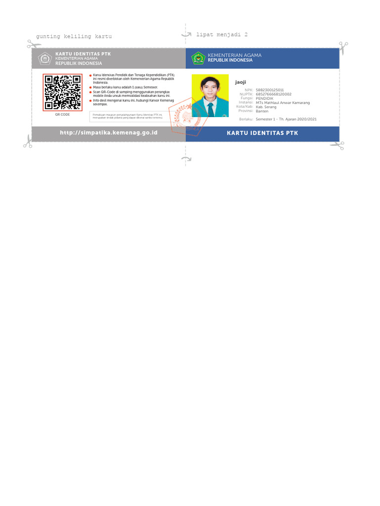 Kartu PTK SIMPATIKA | PDF