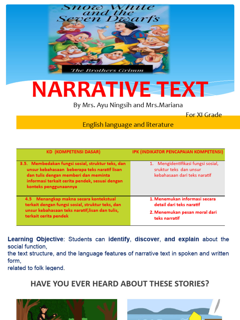 Narrative Text PowerPoint Presentation | PDF | Oral Tradition ...